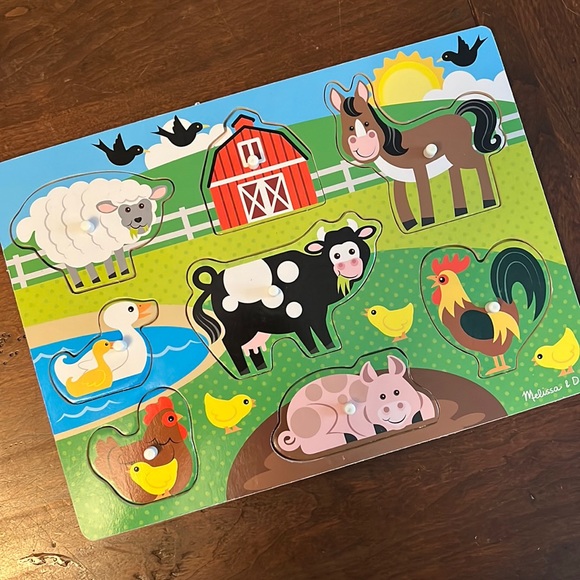 Melissa & Doug | Toys | Melissa Doug Farm Animals Peg Puzzle | Poshmark